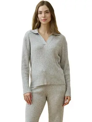 KIP Merino Cashmere Lounge Sweater - Dove Grey