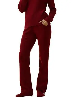 KIP Merino Cashmere Lounge Pants - Crimson