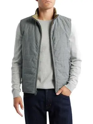 Scott Barber Reversible Quilted Vest Charcoal Heather