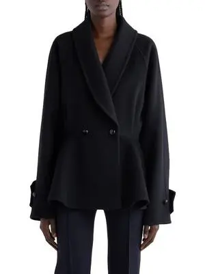 CHLOÉ Double-Breasted Wool Peplum Jacket