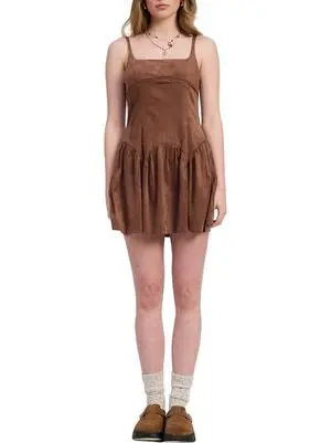 JACQUIE THE LABEL Cordelia Empire Waist Fit & Flare Minidress - Mocha