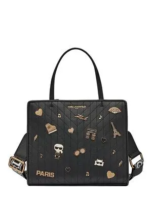 Karl Lagerfeld Paris Maybelle Satchel - Black/gold
