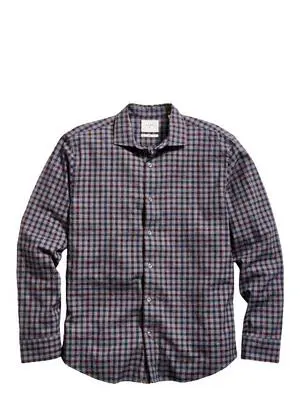 Billy Reid Mélange Plaid Cotton Button-up Shirt - Navy Multi