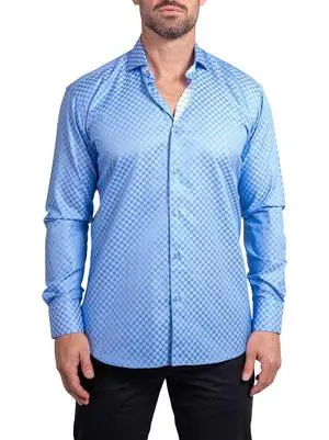 MACEOO Einstein Ascension Contemporary Fit Button-up Shirt - Blue