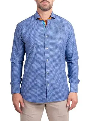 MACEOO Einstein Ascension Contemporary Fit Button-up Shirt - Blue