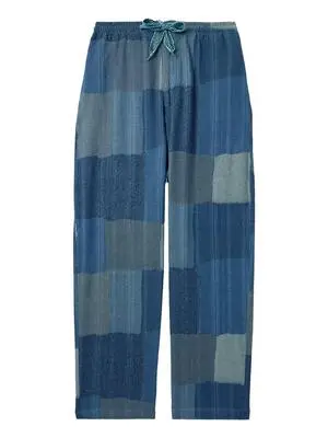 Kapital Patchwork Cotton Trousers - Blue