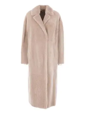 Max Mara Shearling Single-breasted Coat - Beige