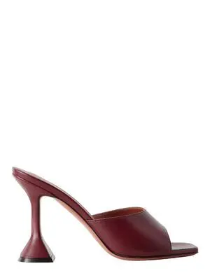 Amina Muaddi Lupita Leather Mules - Burgundy