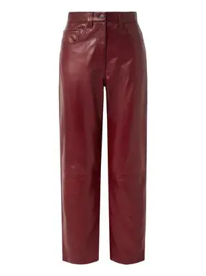 Khaite Callum Leather Straight-leg Pants - Red