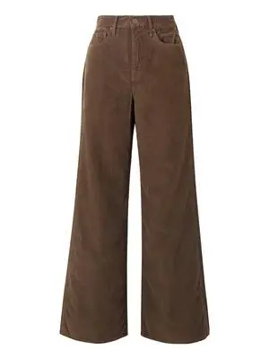 Veronica Beard Taylor Cotton-corduroy Wide-leg Pants - Brown