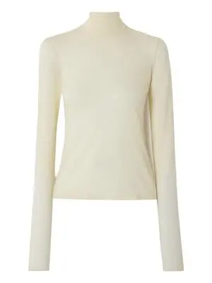 JIL SANDER Jersey Turtleneck Top - Off-white