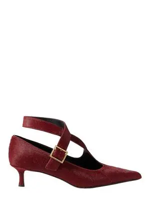 Khaite Sloan Calf Hair Pumps - Burgundy