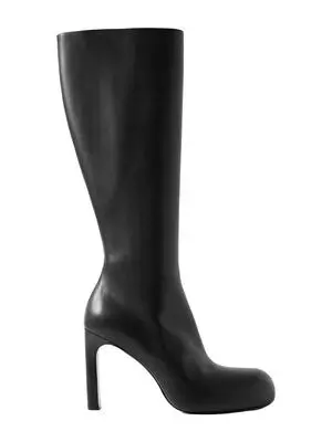 Balenciaga Fargo Leather Knee Boots - Black