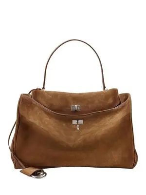 Balenciaga Balenciaga Suede Shoulder Bag Camel