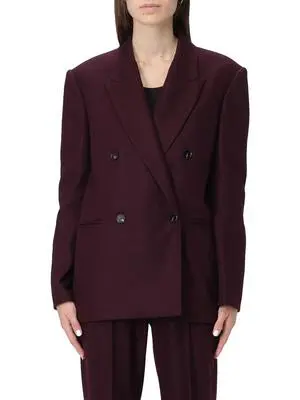 Liviana Conti Double Breasted Jacket - Wine