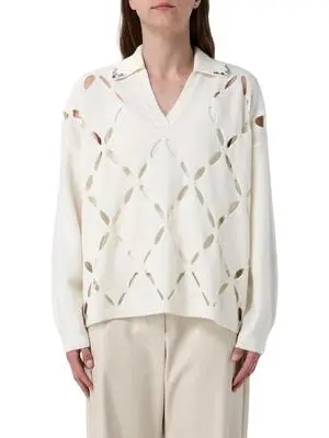 Liu Jo Cut Out Detail Sweater - White