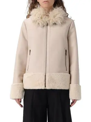 TWINSET Fur Coat - Yellow Cream