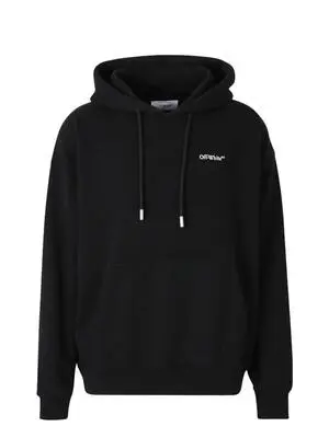 Off-White Logo Cotton Hoodie - Black