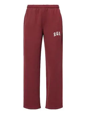 RU & ROCKA Logo-print Jersey Jogging Bottoms - Burgundy