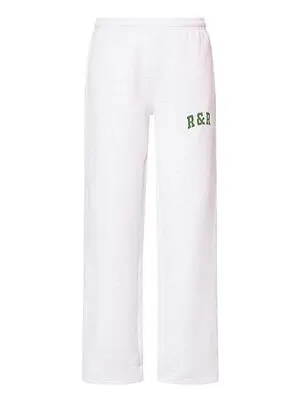 RU & ROCKA Logo-print Jersey Jogging Bottoms - Grey Green