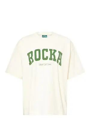 RU & ROCKA Oversized Varsity Cotton T-shirt - Butter Cream