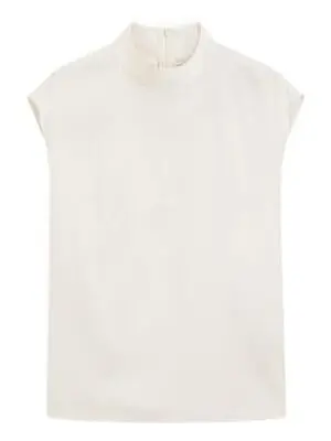 Hugo Boss Mock-neck Sleeveless Blouse - Open White