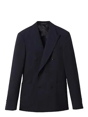 REISS Belmont Regular-fit Double-breasted Stretch-woven Blazer - Navy
