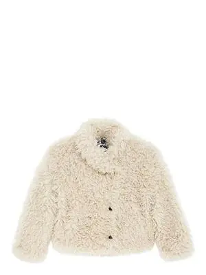 The Kooples Lapel-collar Faux-fur Jacket - Ecru