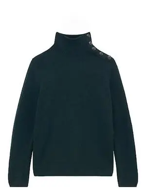 The Kooples Funnel-neck Wool Knitted Jumper - Forest
