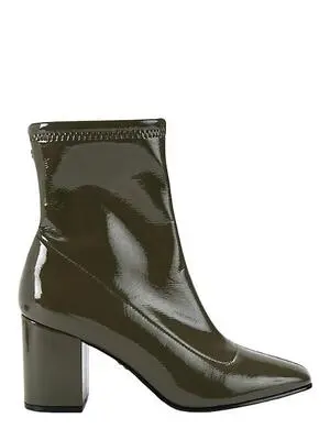 Carvela Strut Patent Faux Leather Ankle Boots - Green