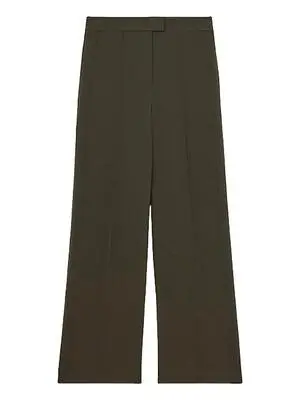 REISS Atelier Soliel Wide-leg Crepe Trousers - Khaki