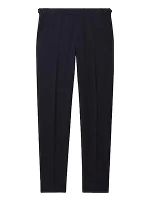 REISS Belmont Slim-fit Stretch Wool-blend Trousers - Navy