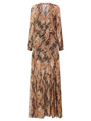 Veronica Beard Isra Silk Maxi Dress - Navy Multi