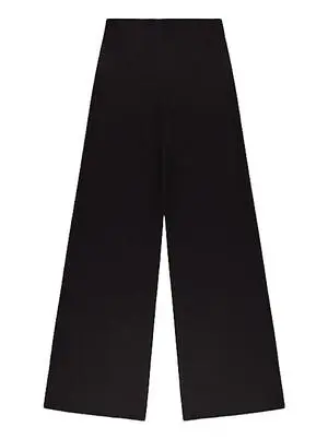 RO&ZO High-rise Wide-leg Satin Trousers - Black