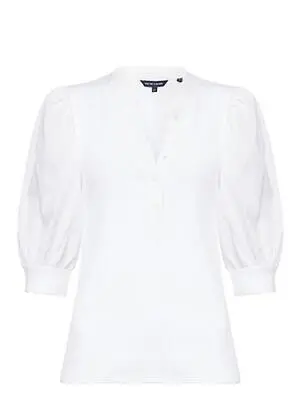Veronica Beard Coralee Puff-sleeve Top - White