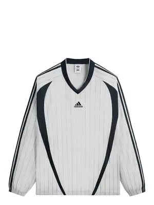 Kith For Adidas Football Pinstripe Long Sleeve V-neck - White