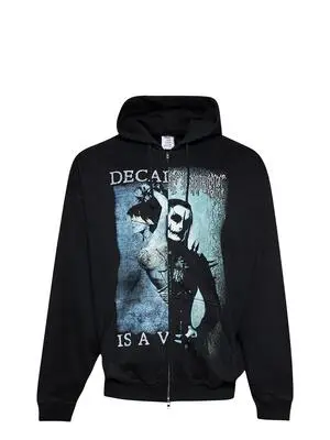 Vetements Cut-up Oversized Zip-up Hoodie - Black
