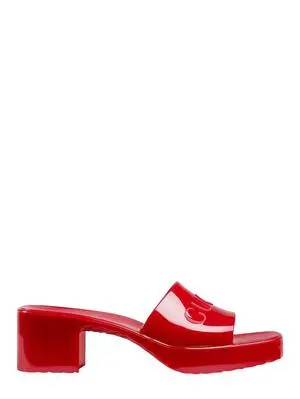 Gucci 60mm Heeled Slide Sandal - Red