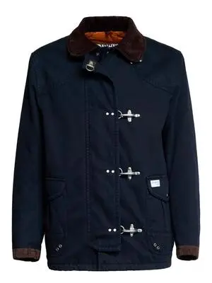 FAY Short Coat With Hook Fastenings - Blue