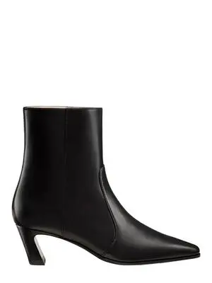 STUART WEITZMAN 50mm Stassi Leather Zip Booties - Black