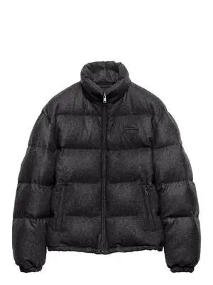 Prada Cashmere-down Puffer Coat - Grey