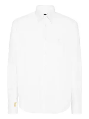 BILLIONAIRE Embroidered Cotton Shirt - White