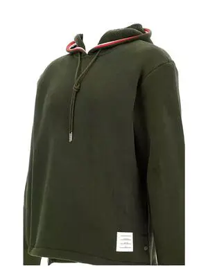 Thom Browne Logo-patch Hoodie - Green