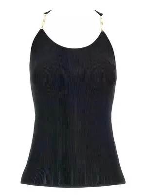 Elisabetta Franchi Chain-strap Ribbed Tank Top - Black