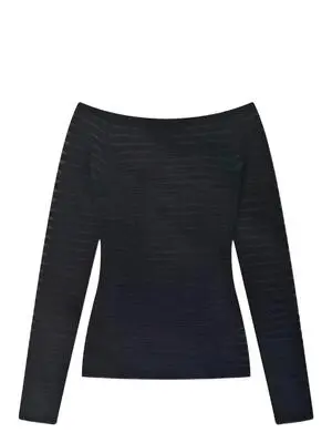 AERON Textured Knit Top - Black
