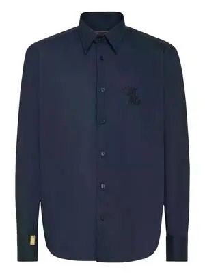 BILLIONAIRE Embroidered Cotton Shirt - Blue