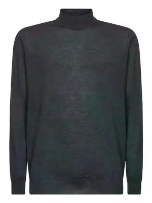 LARDINI Roll-neck Fine Knit Sweater - Grey