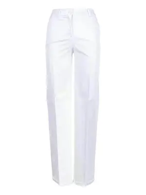 VIA MASINI 80 Frayed-hem Trousers - White