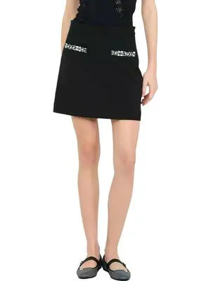 Liu Jo Rhinestone Pocket Mini Skirt - Black