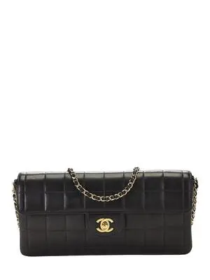 CHANEL Chanel Calfskin Chocolate Bar East West Flap Bag